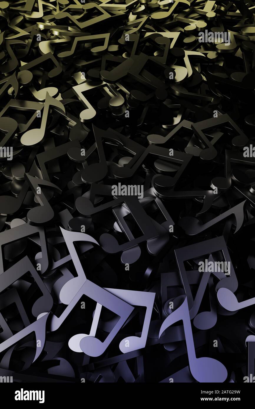 Infinite musical notes, Art and music 3d rendering conceptual ...