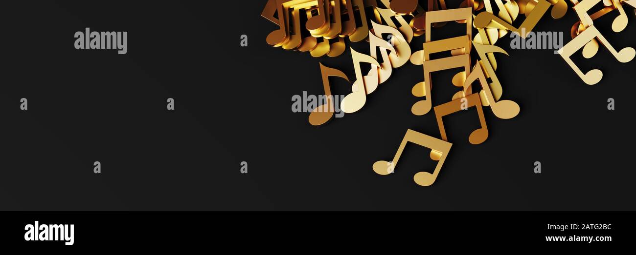 Infinite musical notes, Art and music 3d rendering conceptual ...