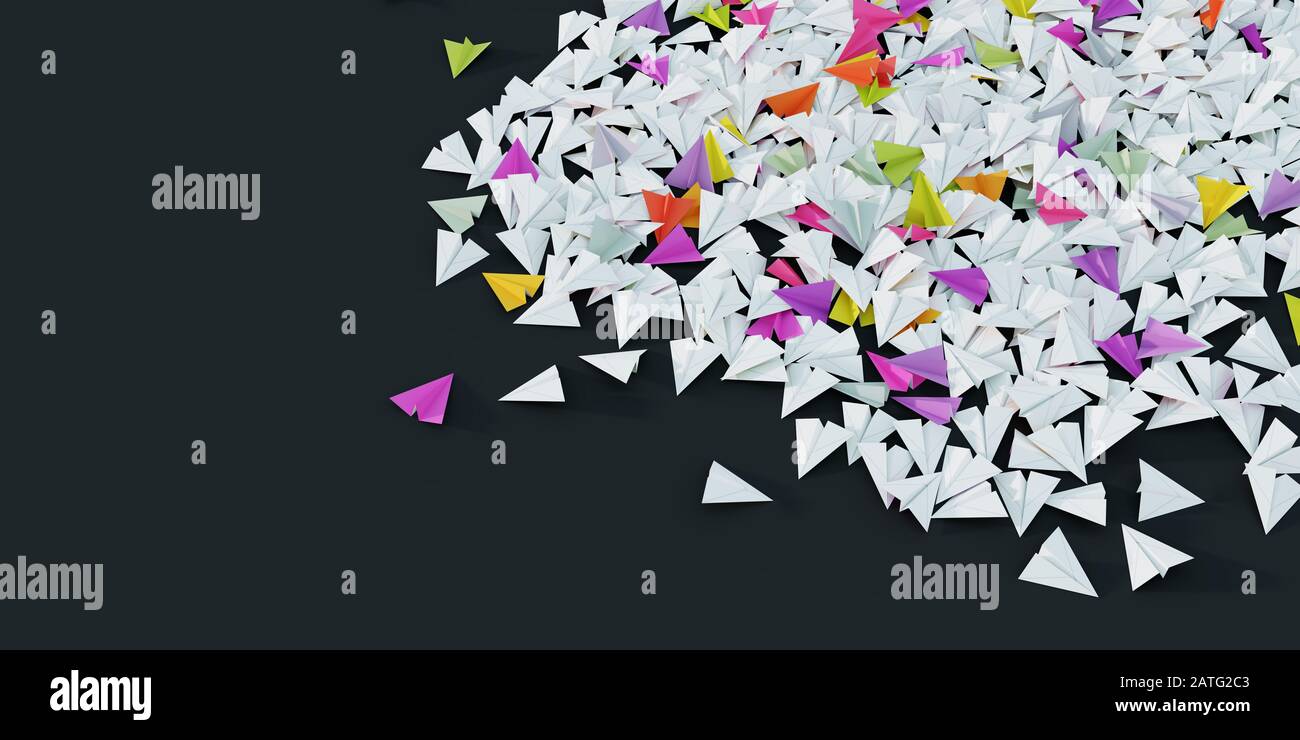 Infinite paper planes, 3d rendering illustration Stock Photo - Alamy