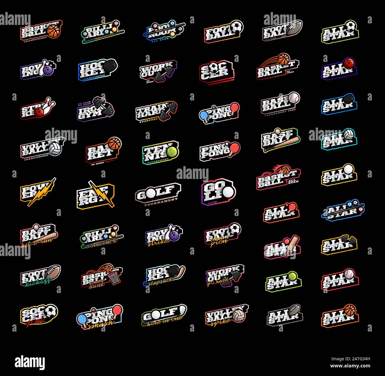 Mega bowling logo hi-res stock photography and images - Alamy