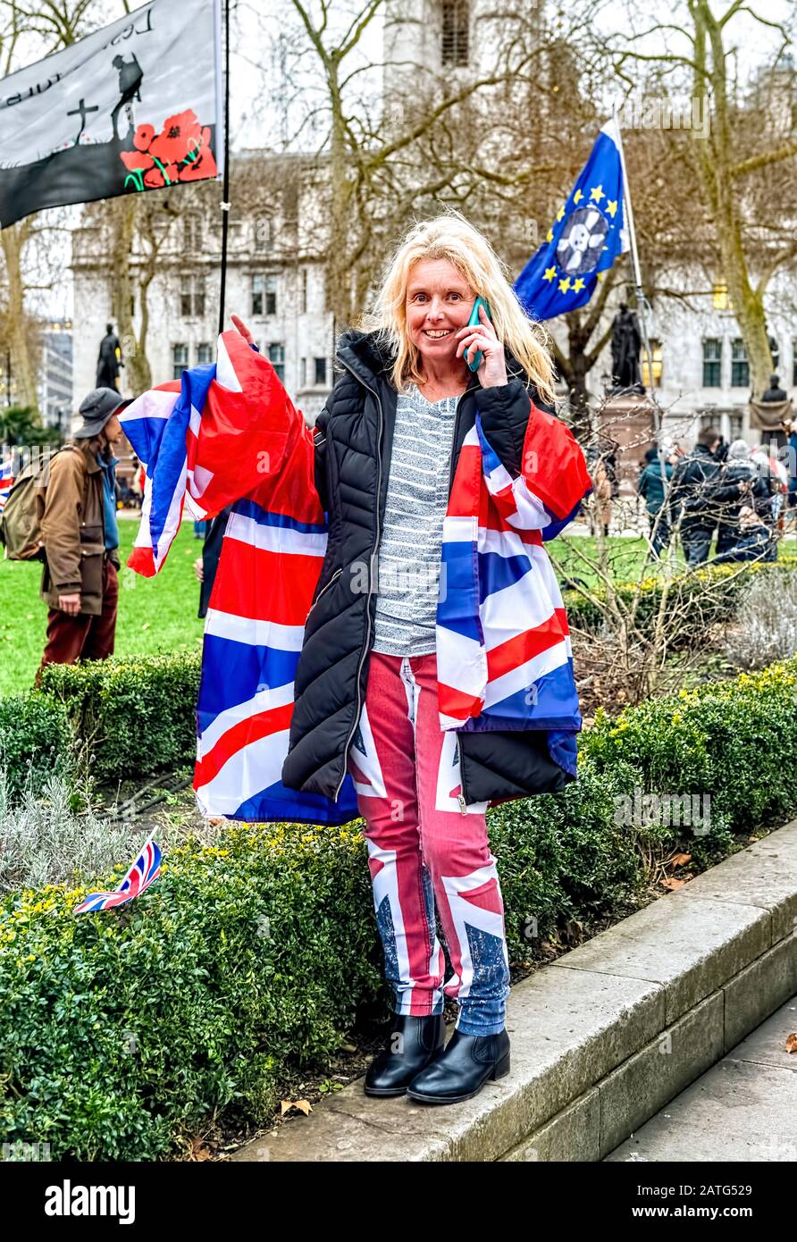 Brexit celebrations 31st January 2020 in Whitehall and Parliament ...