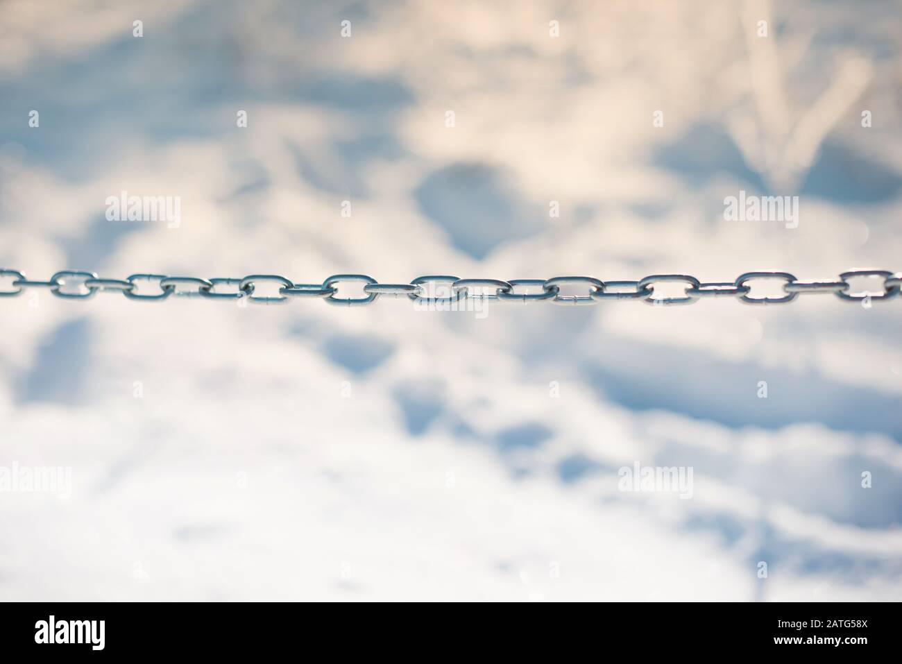 Do not enter or we are more powerful together. Photo of a chain on ...