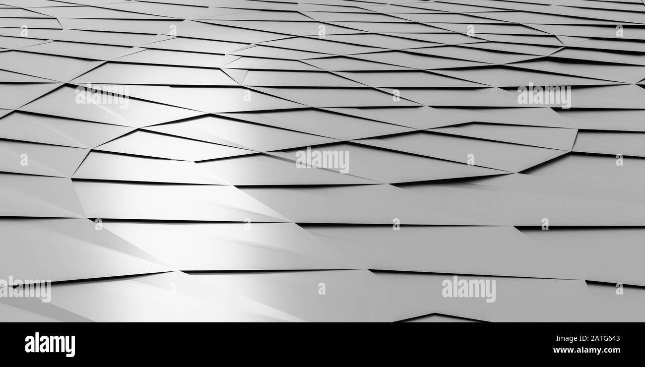 abstact silver modern architecture background with metallic surface 3d ...