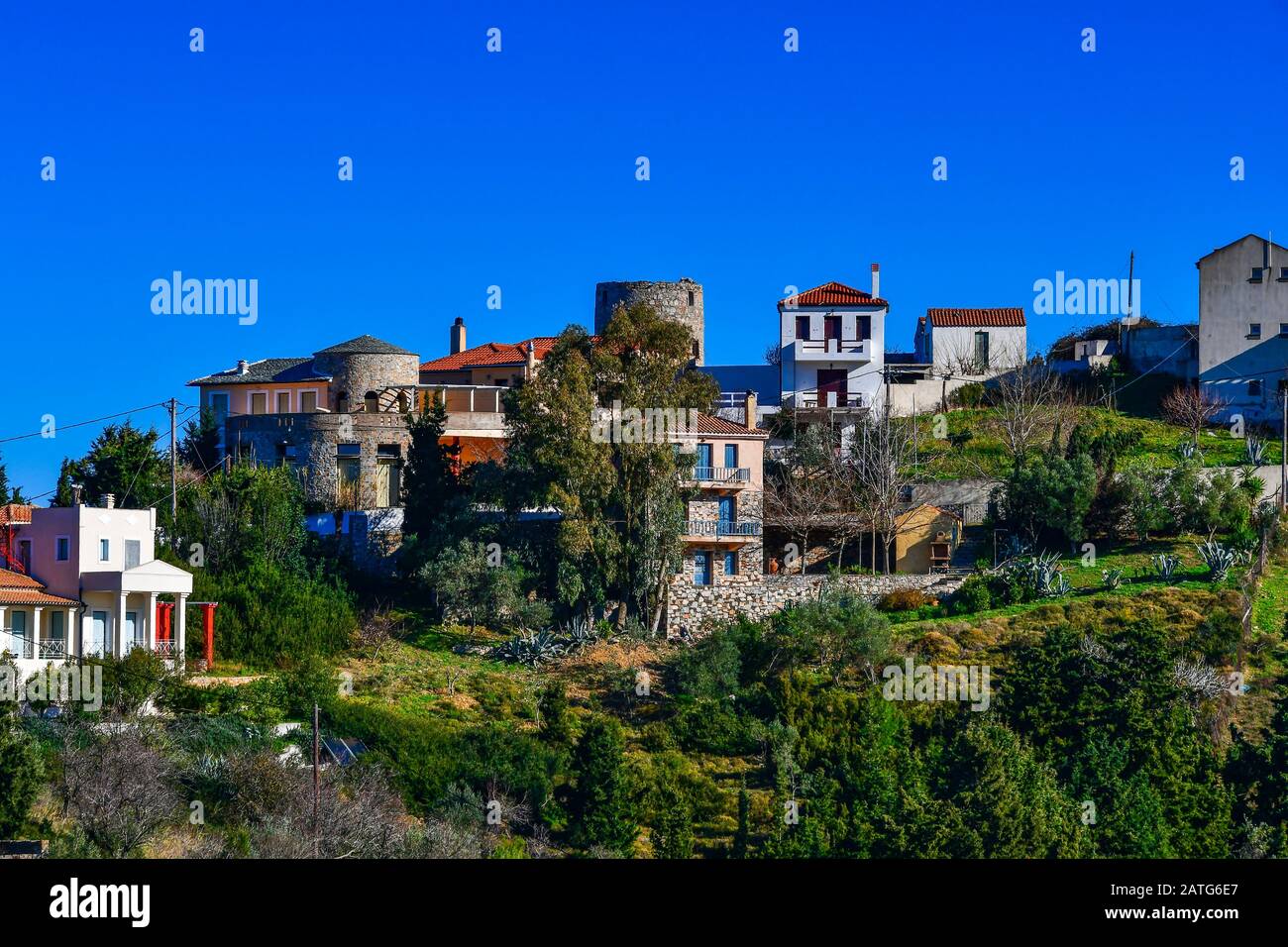 Beautiful scenery from the old village Chora Alonissos island Greece ...