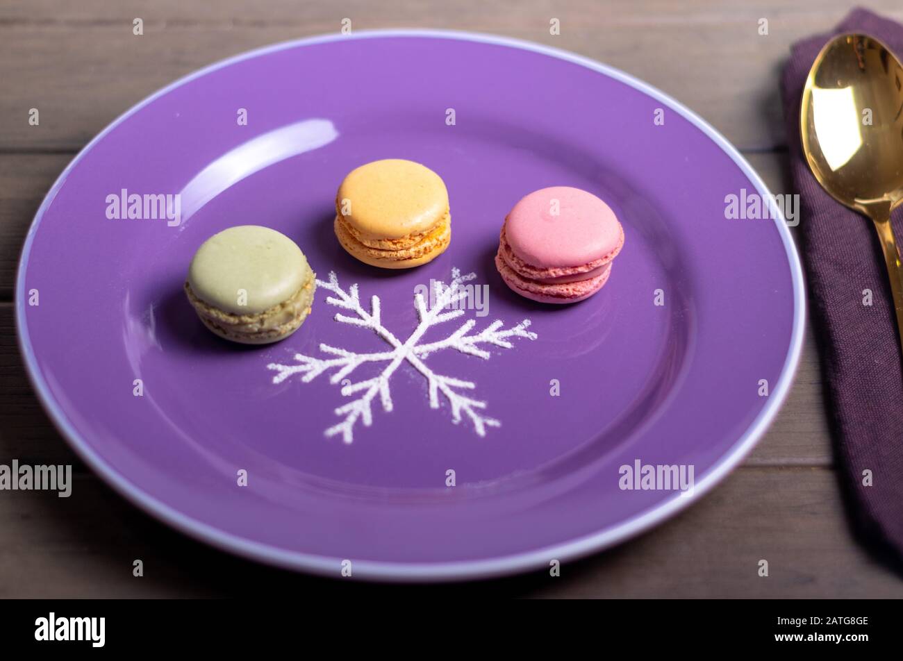 macarons on a plate with beautiful decoration for valentines Stock ...