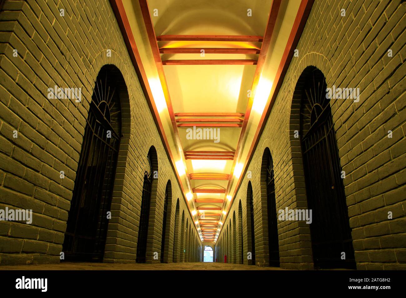 Corridor underground wine cellar Stock Photo - Alamy