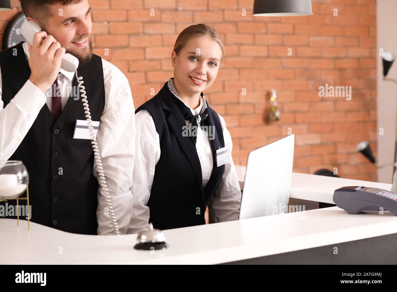 Man working hotel room desk hi-res stock photography and images - Alamy