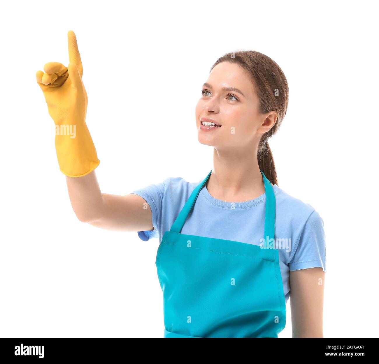 Portrait of janitor on white background Stock Photo - Alamy