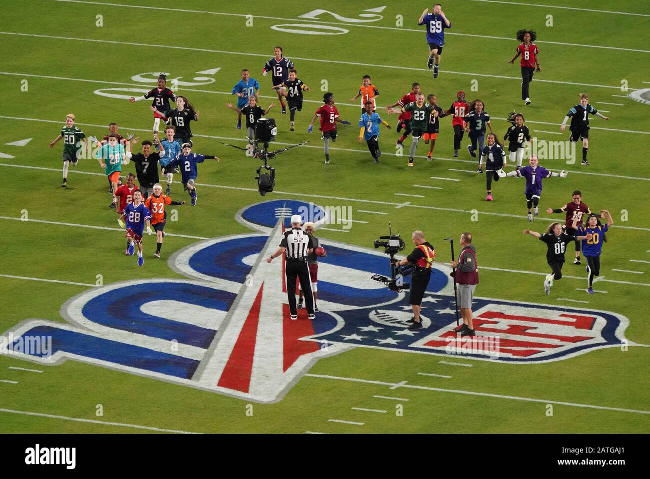 Miami Gardens, USA. 02nd Feb, 2020. Youth athletes participate in ...