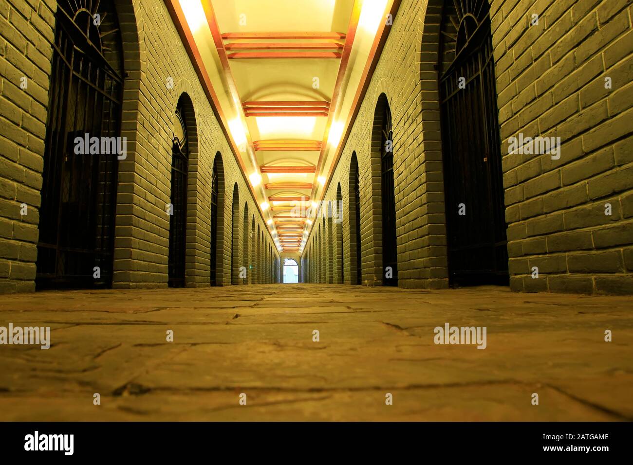 Corridor underground wine cellar Stock Photo - Alamy