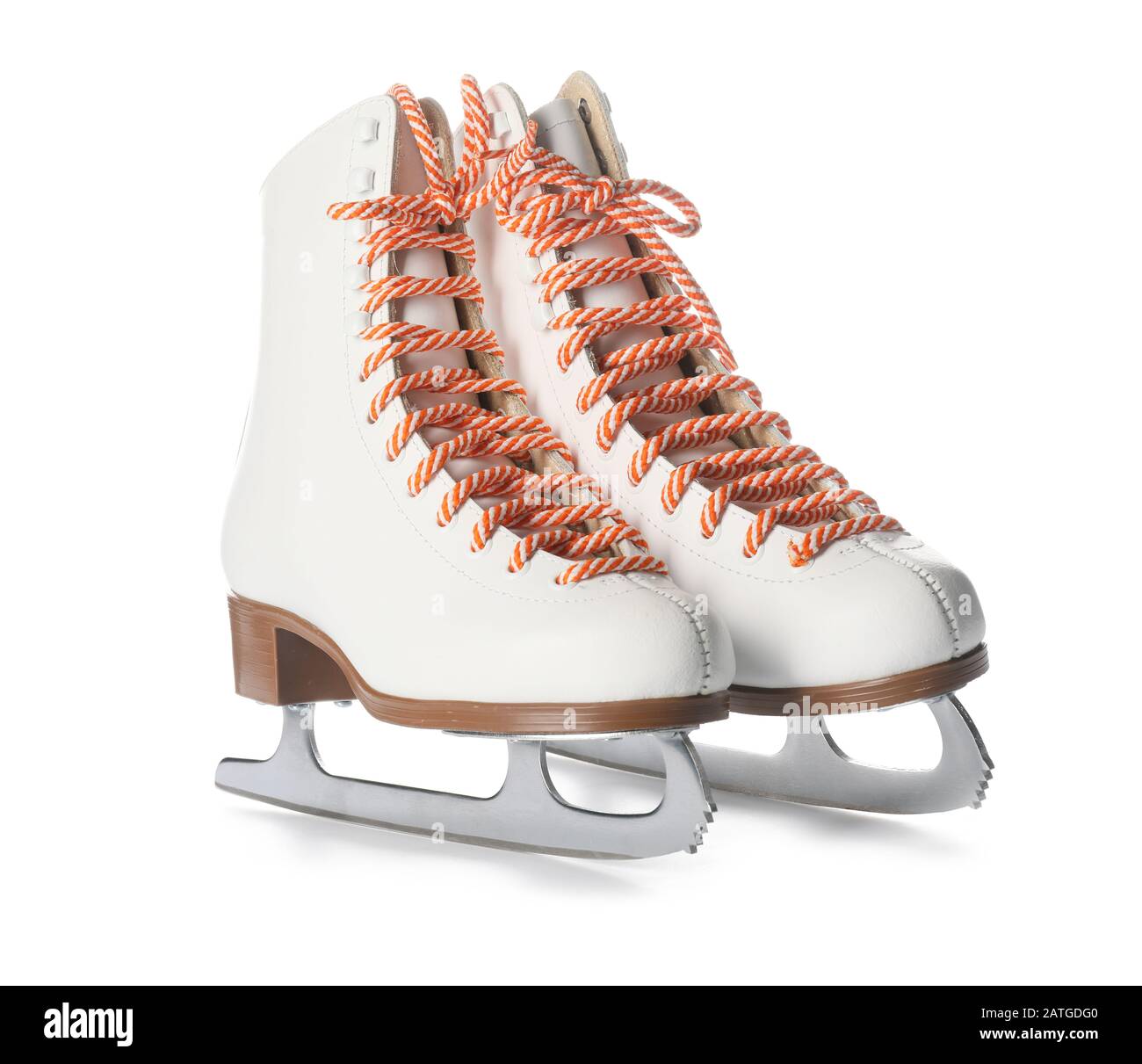 Pair of ice skates on white background Stock Photo - Alamy
