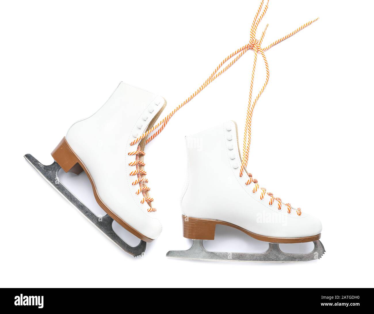 Pair of ice skates on white background Stock Photo - Alamy