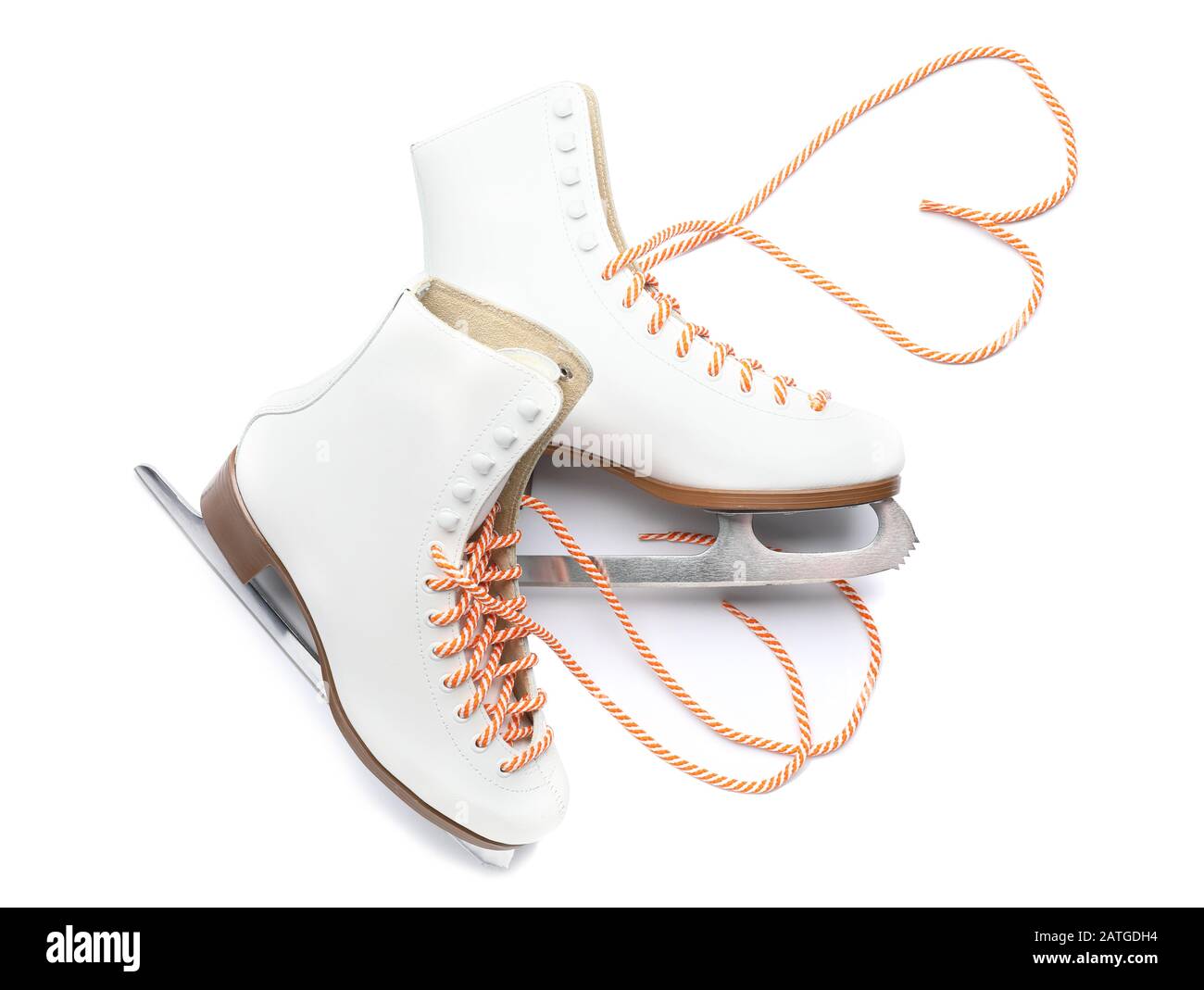 Pair of ice skates on white background Stock Photo - Alamy
