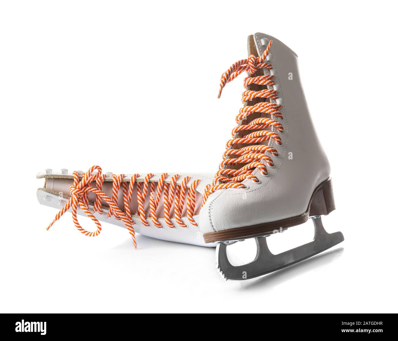 Pair of ice skates on white background Stock Photo - Alamy