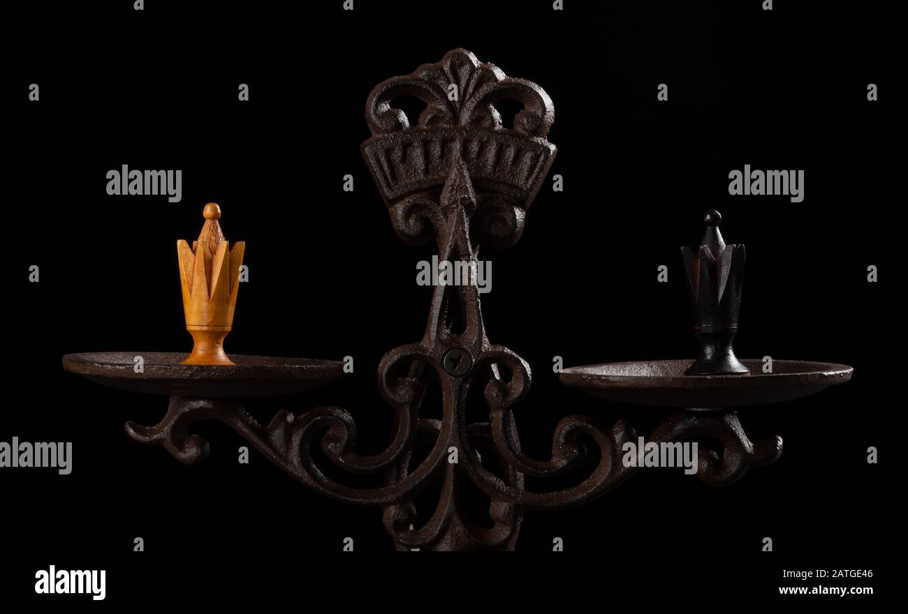 chesses Queens on a balanced scale concept of strength and aspirations ...