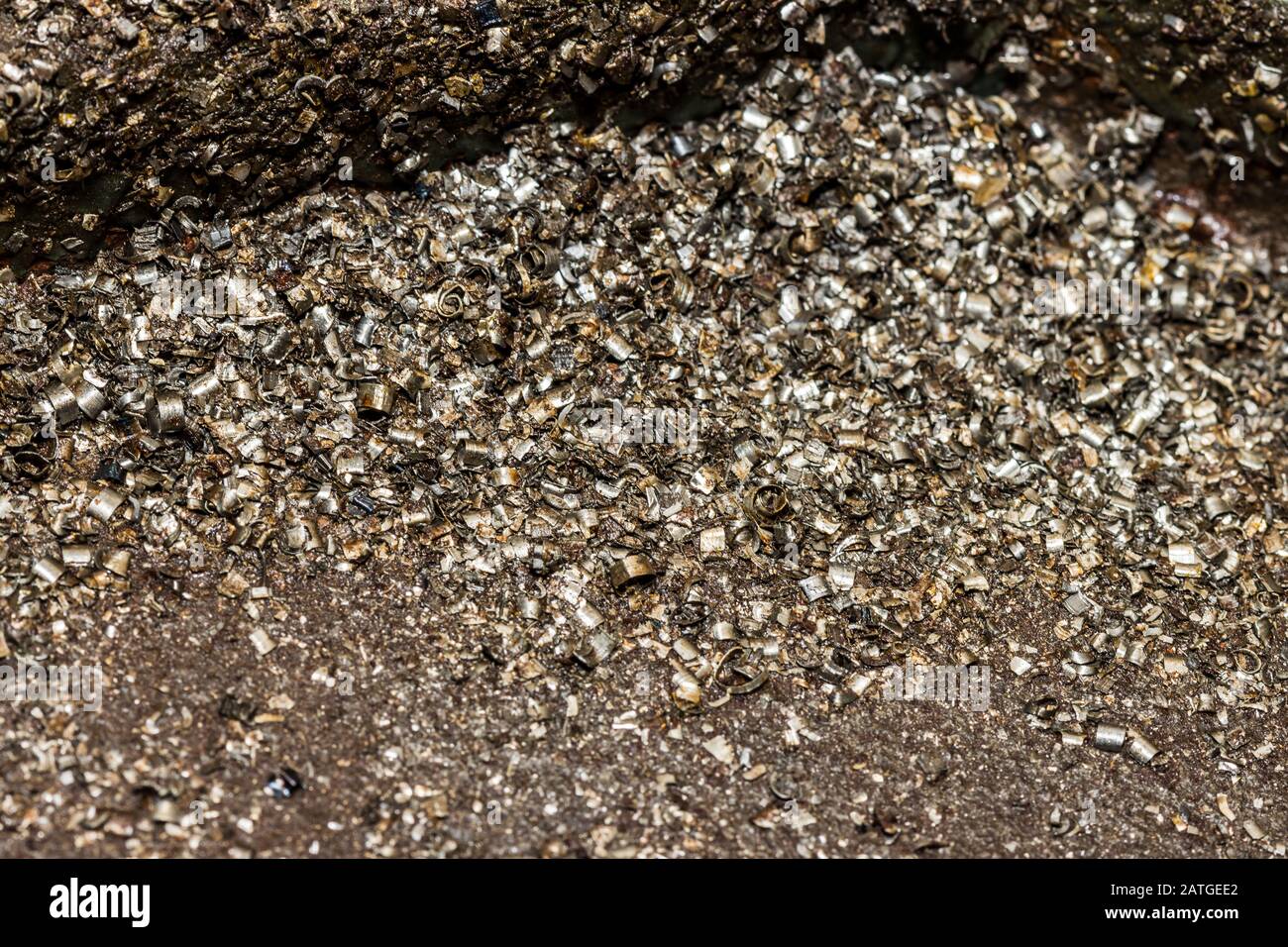 metal shavings from a cold cut saw Stock Photo - Alamy