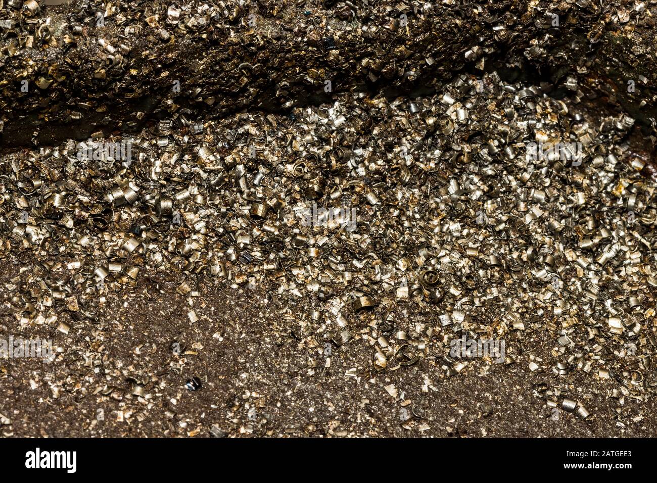 metal shavings from a cold cut saw Stock Photo - Alamy