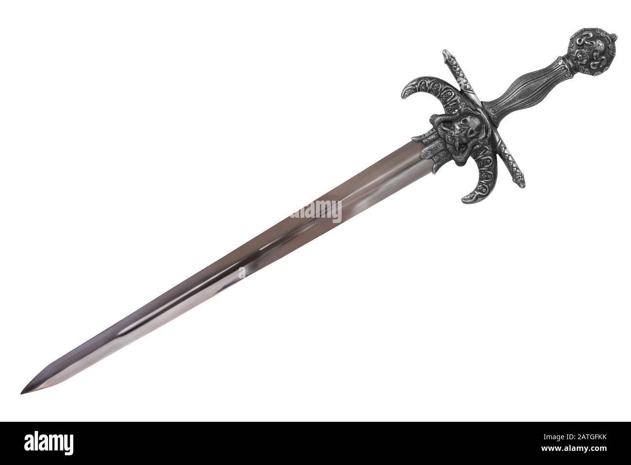 Sword disposed by diagonal, isolated on white background. Cut out Stock ...