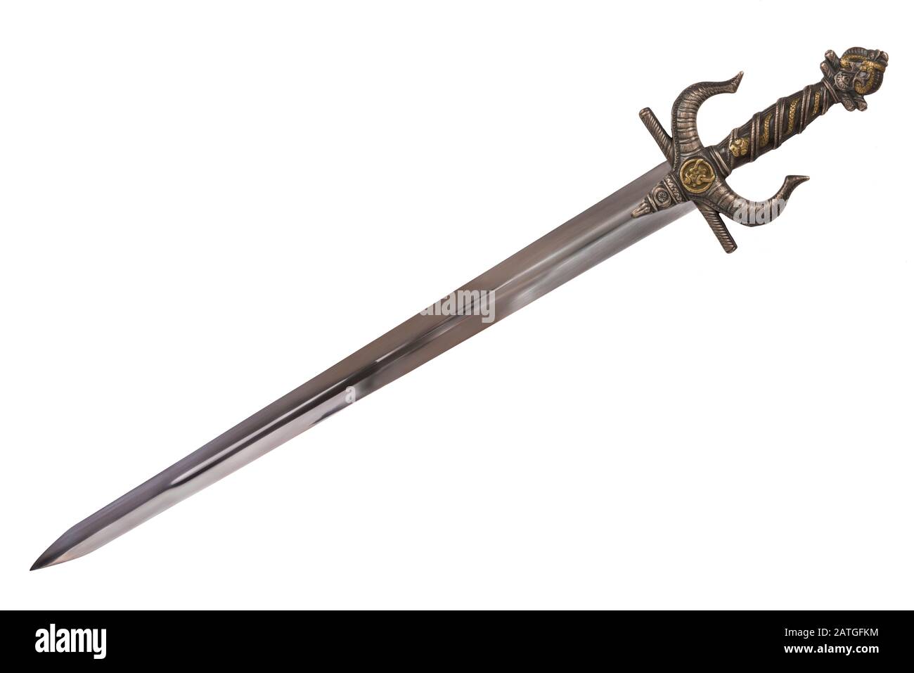 Sword disposed by diagonal, isolated on white background. Cut out Stock ...