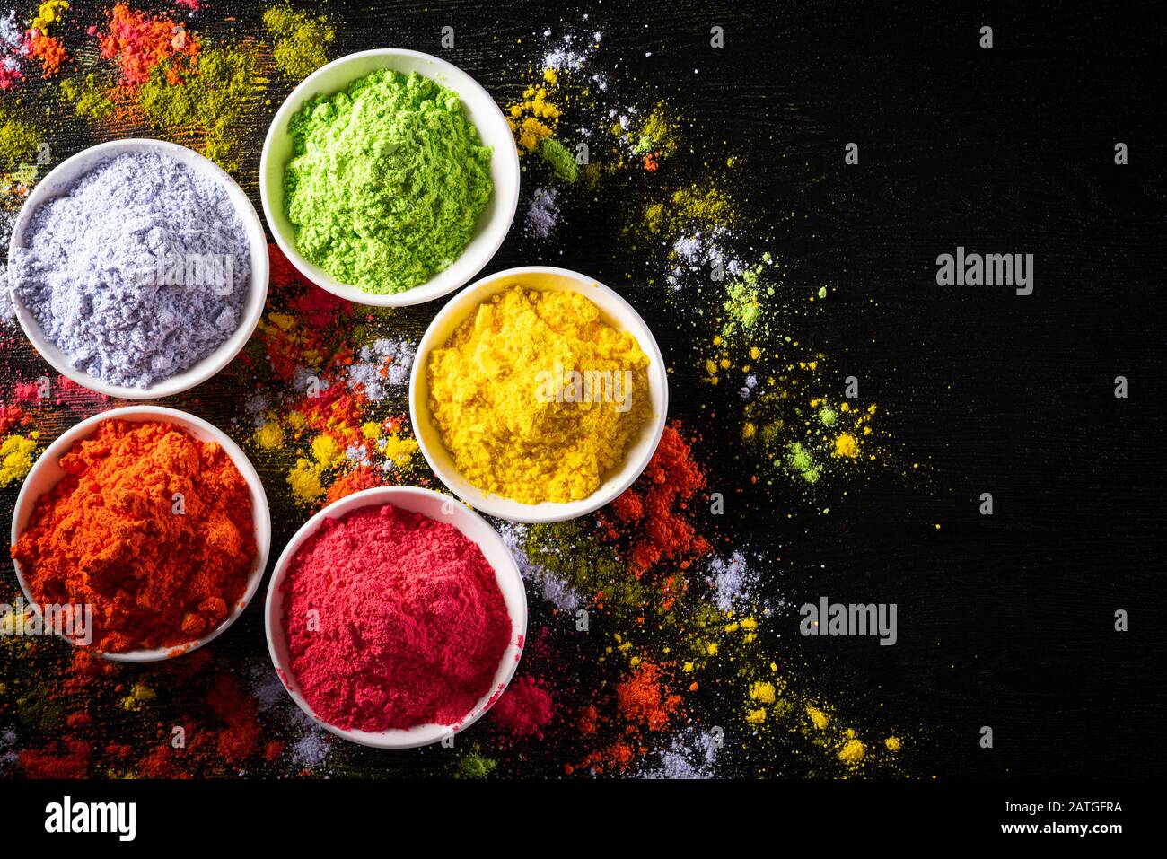 Holi festival celebration. Traditional Indian Holi colours powder ...
