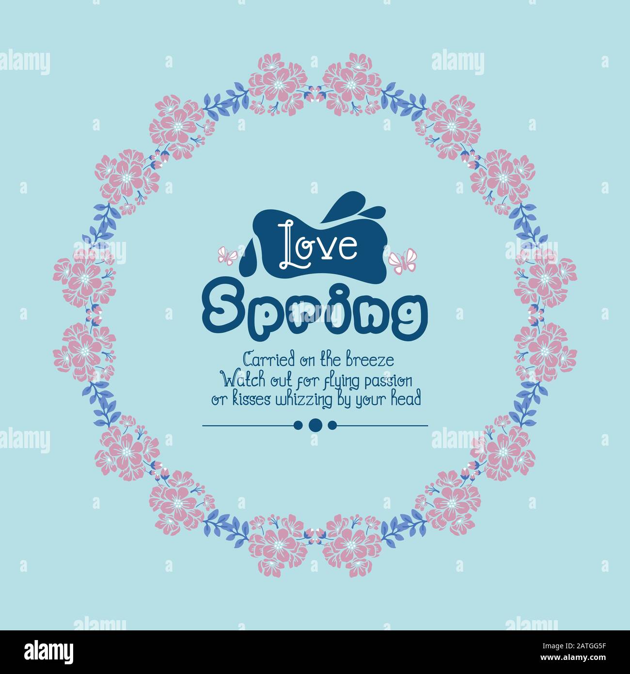 Wallpaper for love spring greeting card design, with leaf and floral ...