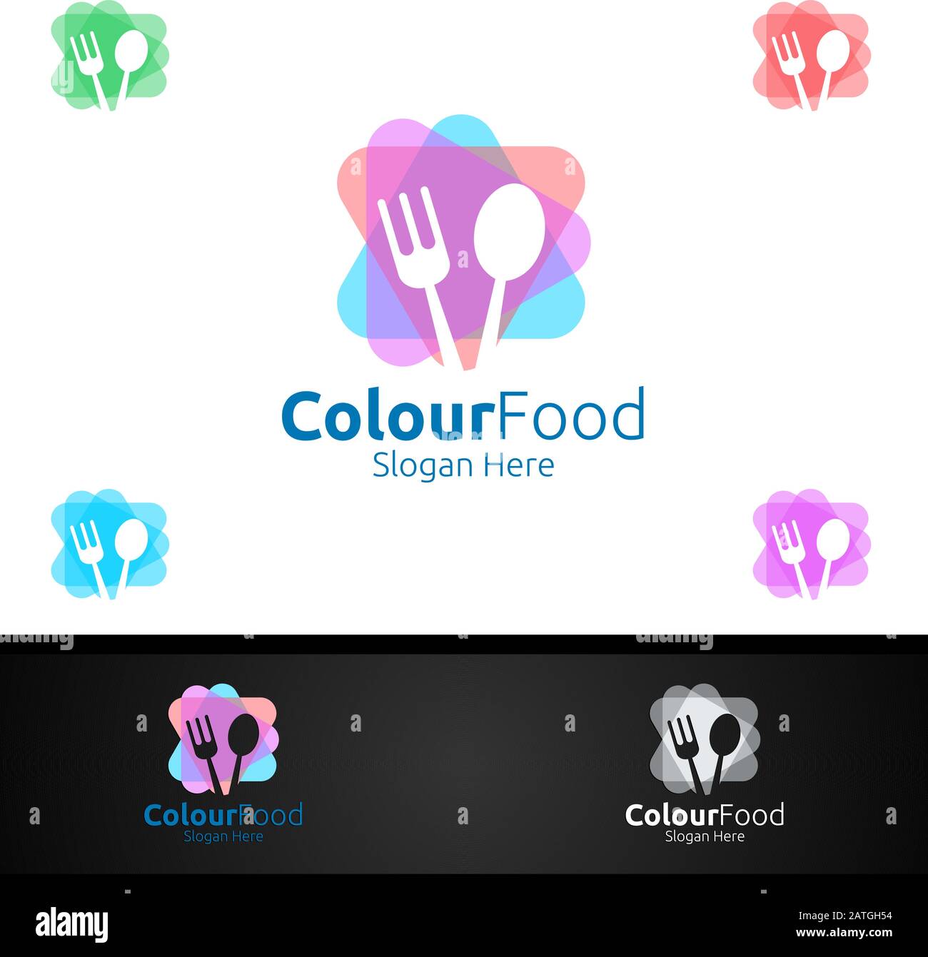 Color Food Logo for Restaurant or Cafe Stock Vector Image & Art - Alamy