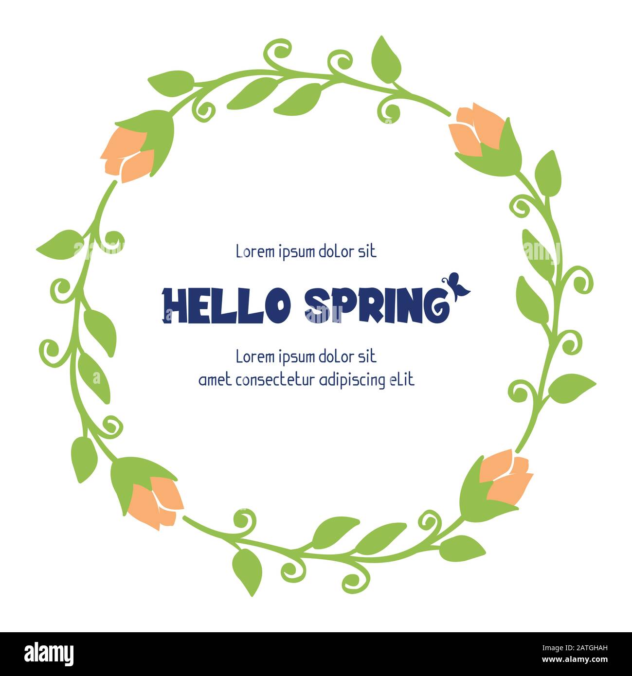 The seamless pattern of leaf and orange floral frame design, for hello ...