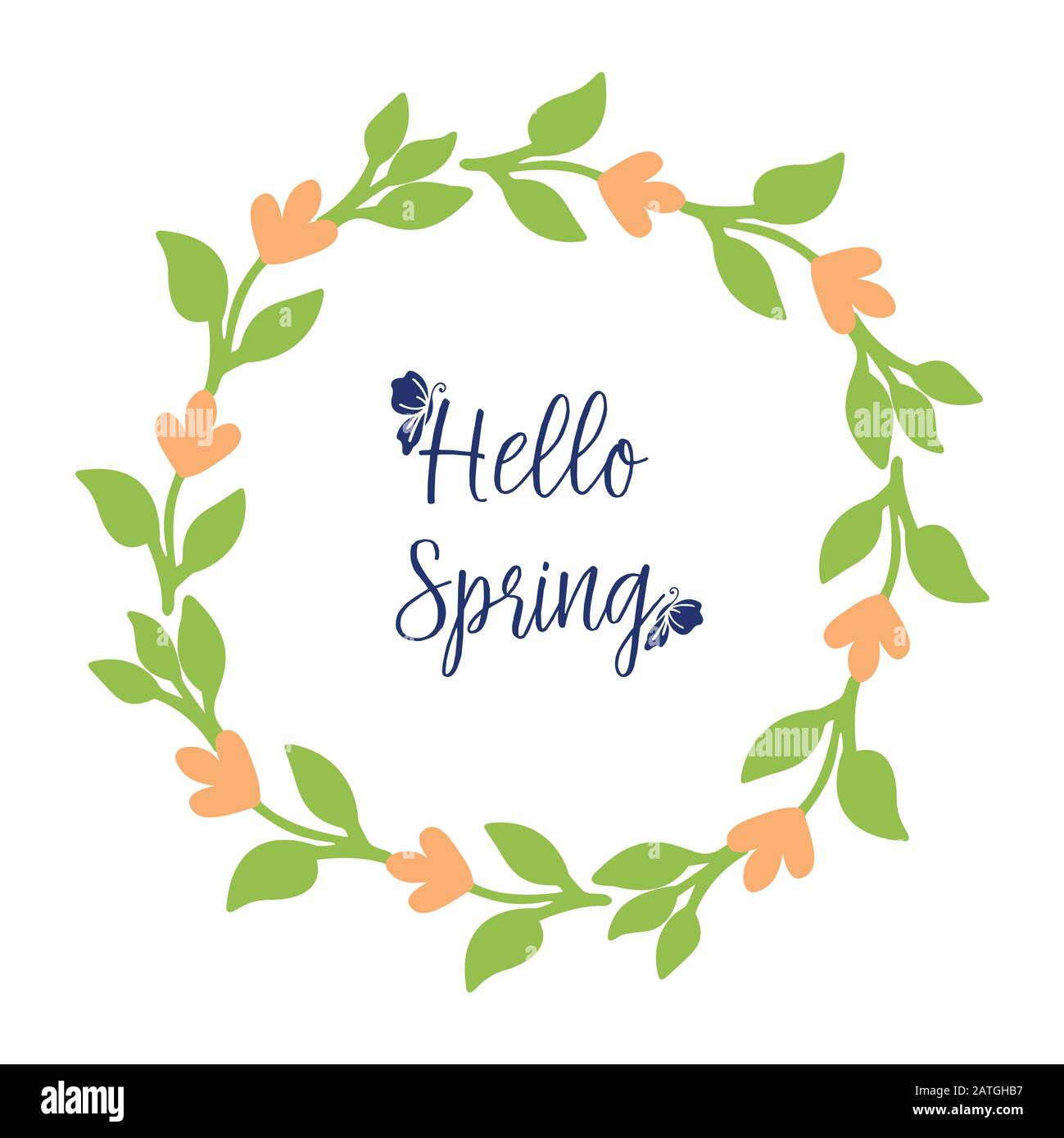 The seamless pattern of leaf and orange floral frame design, for hello ...