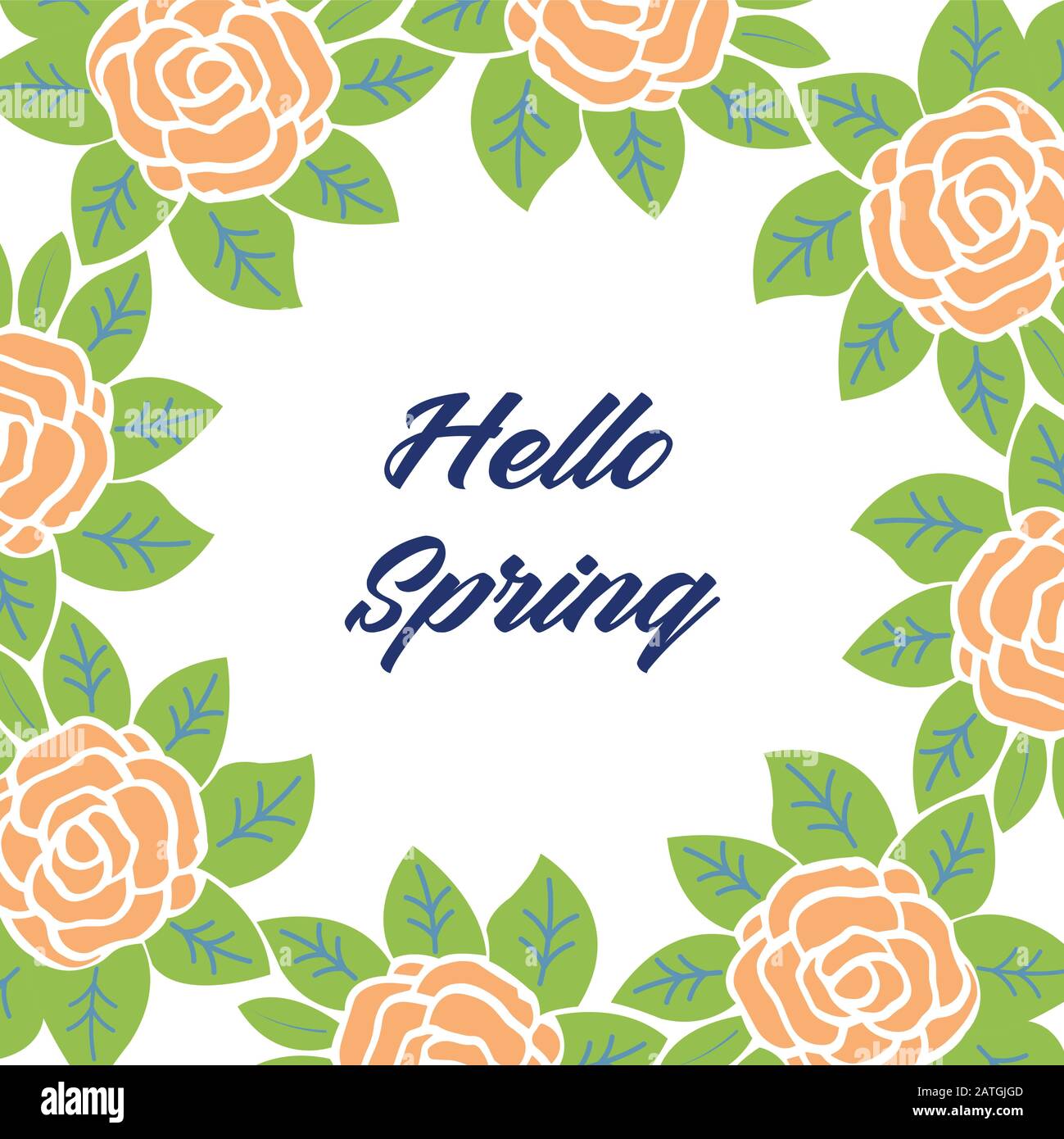 Elegant crowd of rose floral frame and unique leaf pattern, for hello ...