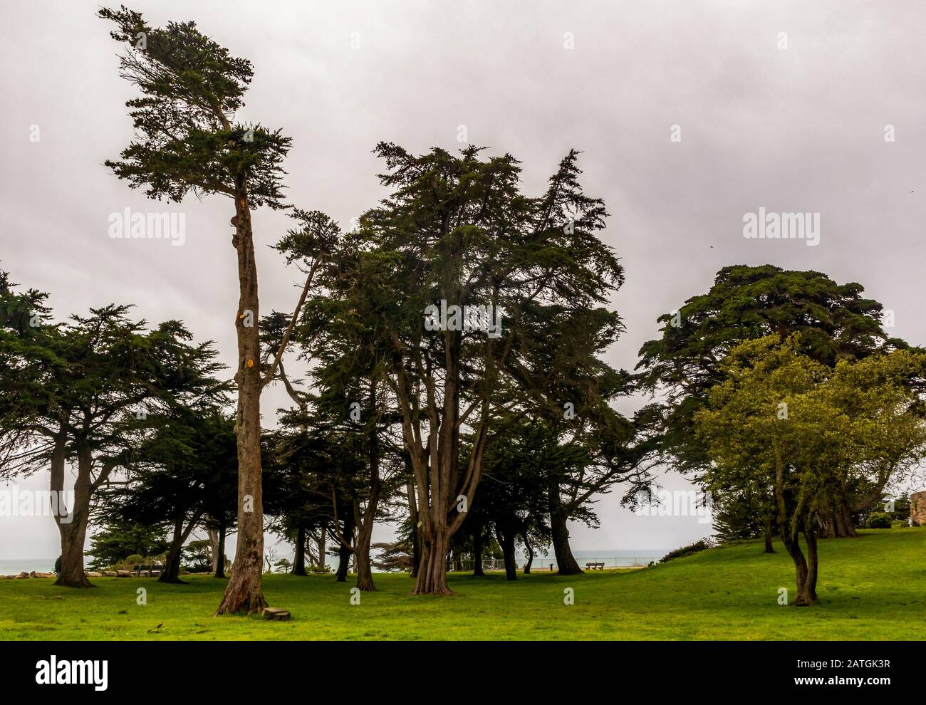 Sutro Heights Park in San Francisco, California, on a rainy day Stock ...
