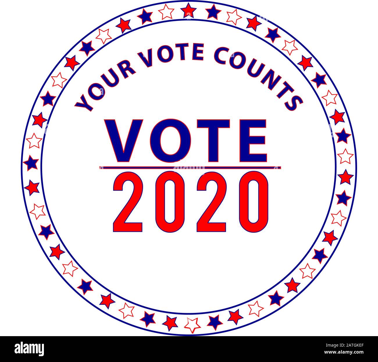 Patriotic graphic illustration to encourage people to vote for the 2020 ...