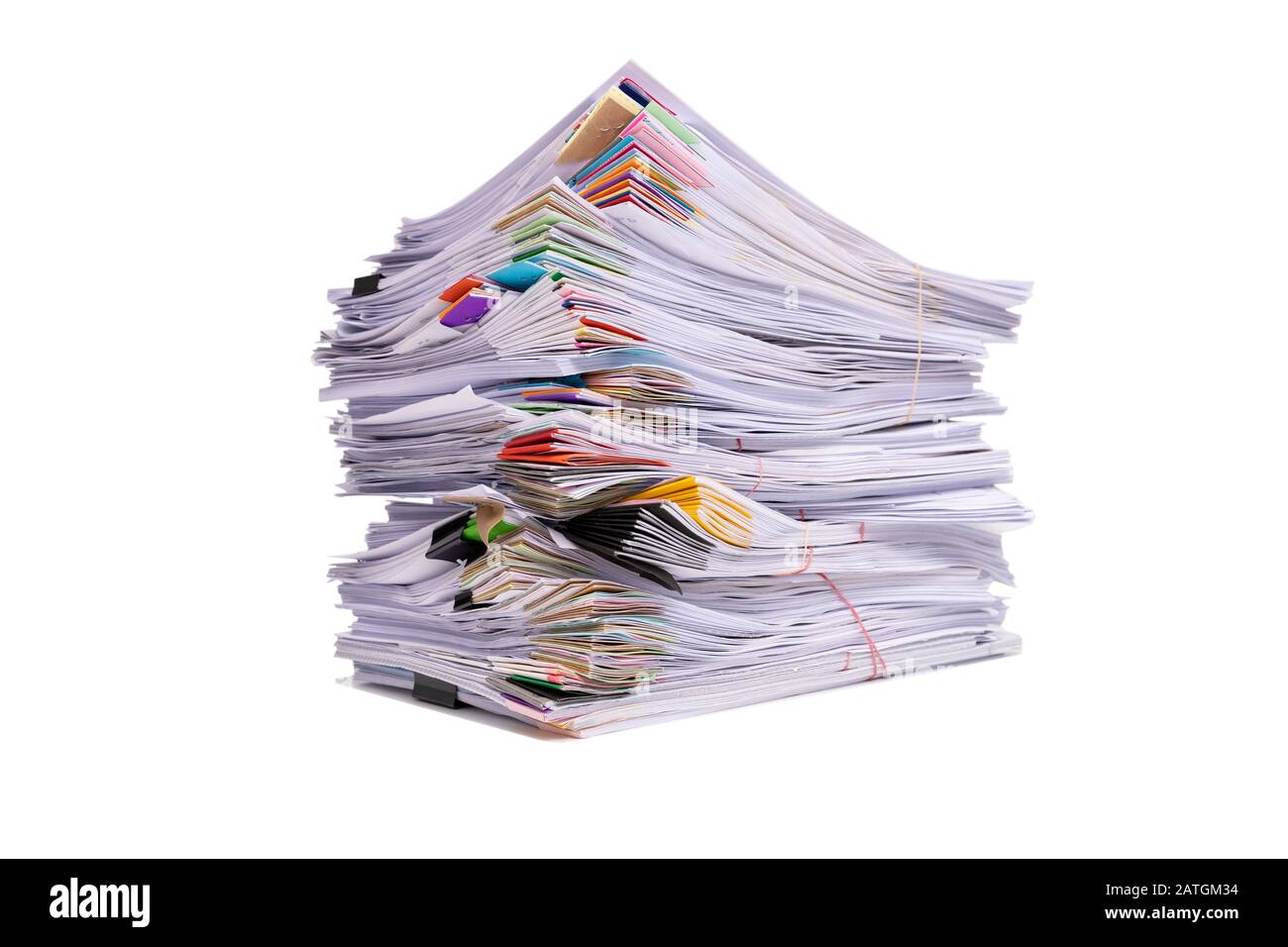 Stack of business papers isolated on white background Stock Photo - Alamy