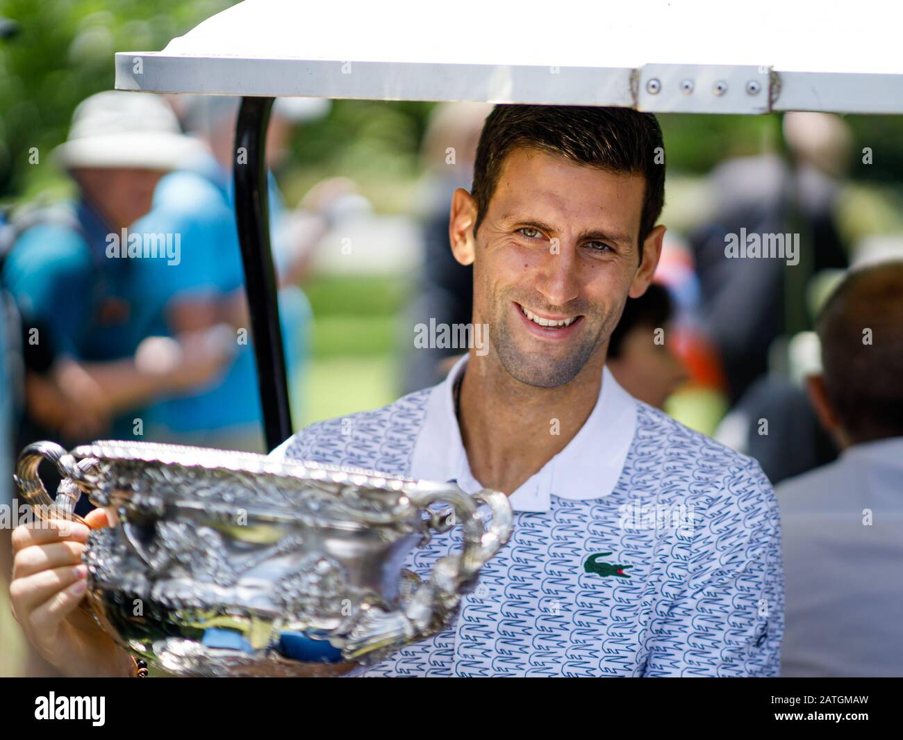 NOVAK DJOKOVIC (SRB) during a trophy photoshoot at the Royal Botanical ...