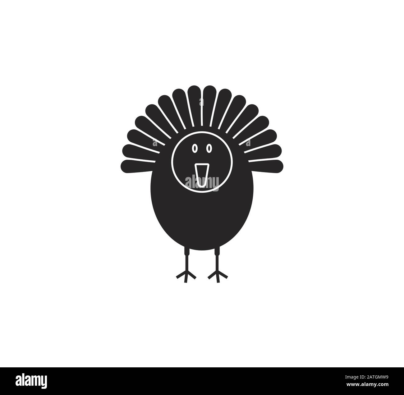 Turkey, bird icon. Vector illustration, flat design Stock Vector Image ...