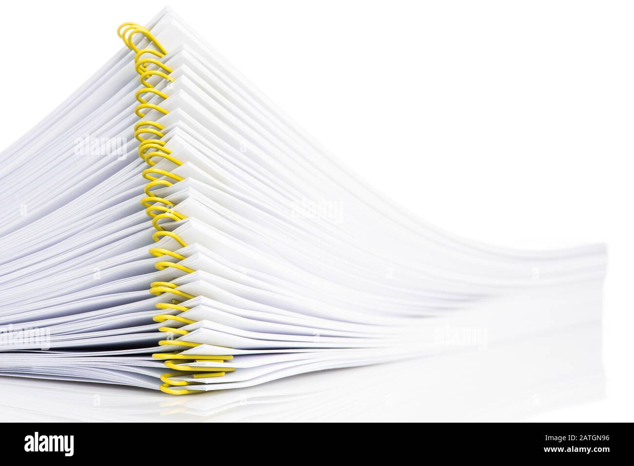 Pile of blank document with paper clip on white background Stock Photo ...