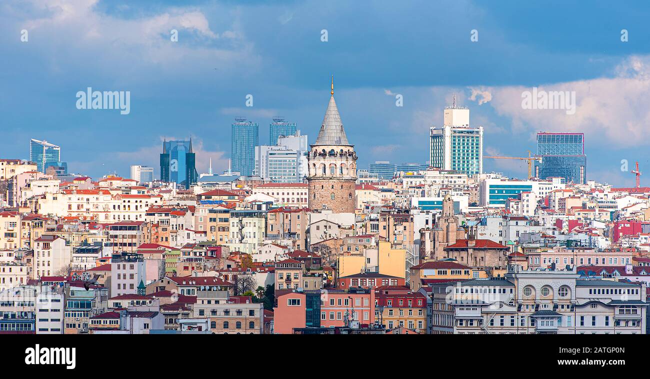 Panoramic view beautiful cityscape istanbul hi-res stock photography ...