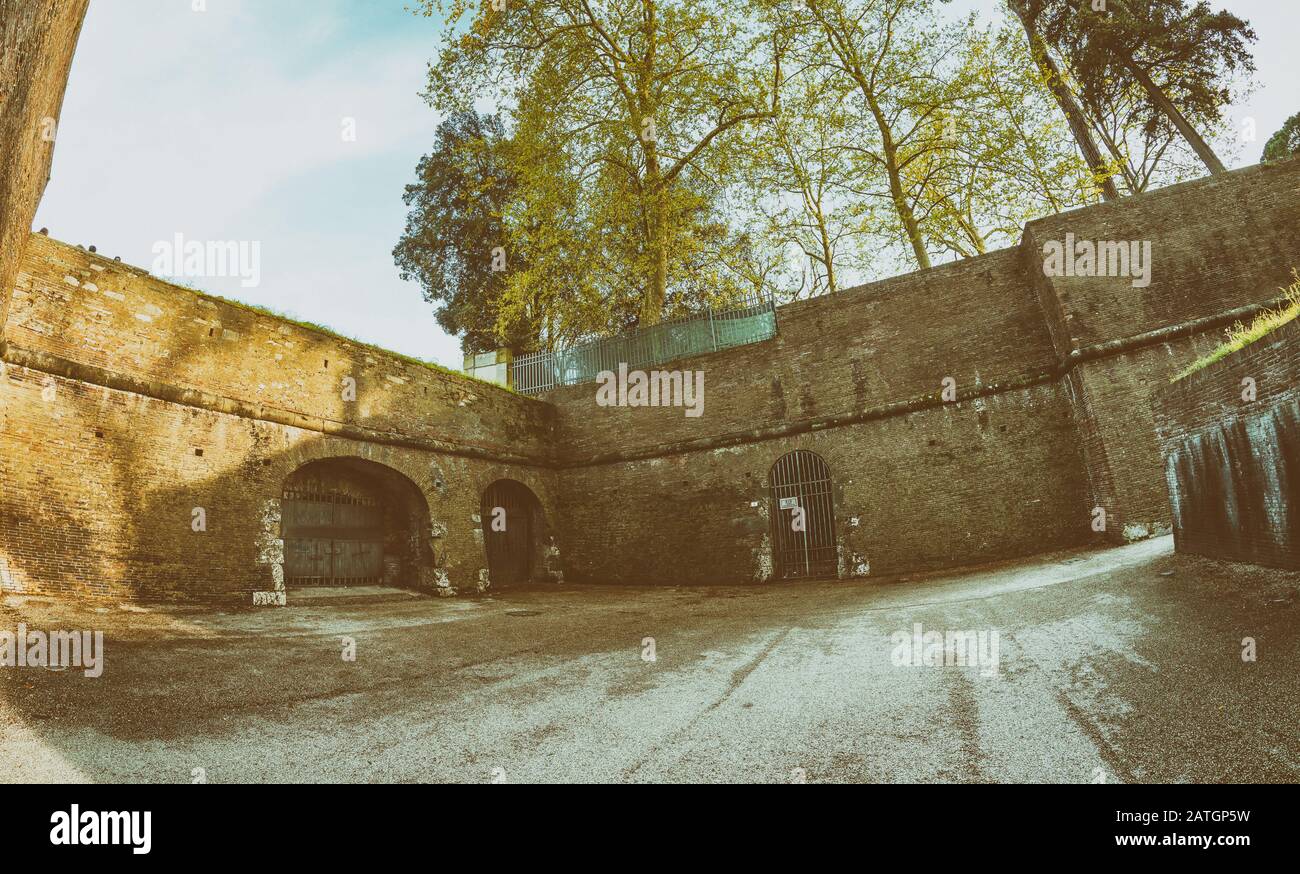 Ancient walls of Lucca, Italy Stock Photo - Alamy