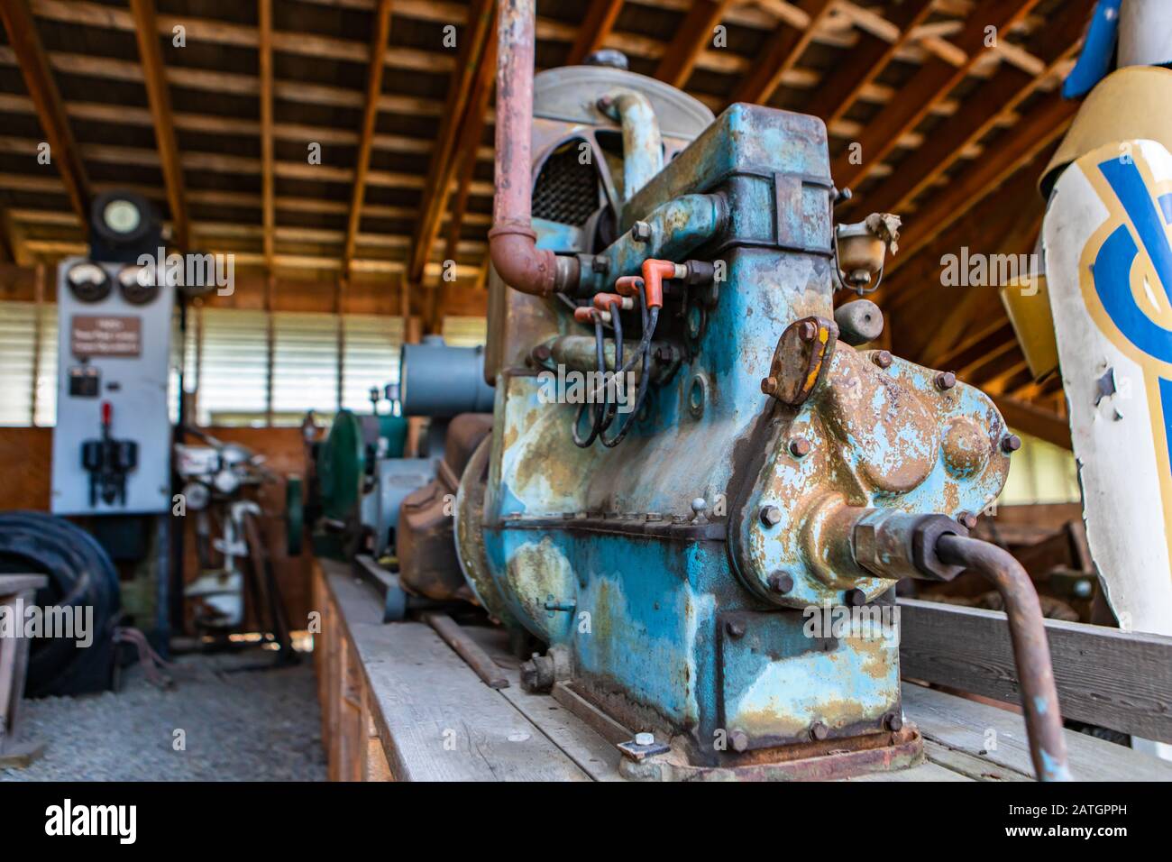 Industrial museum in Kootenays, British Columbia, Canada. Rustic and ...