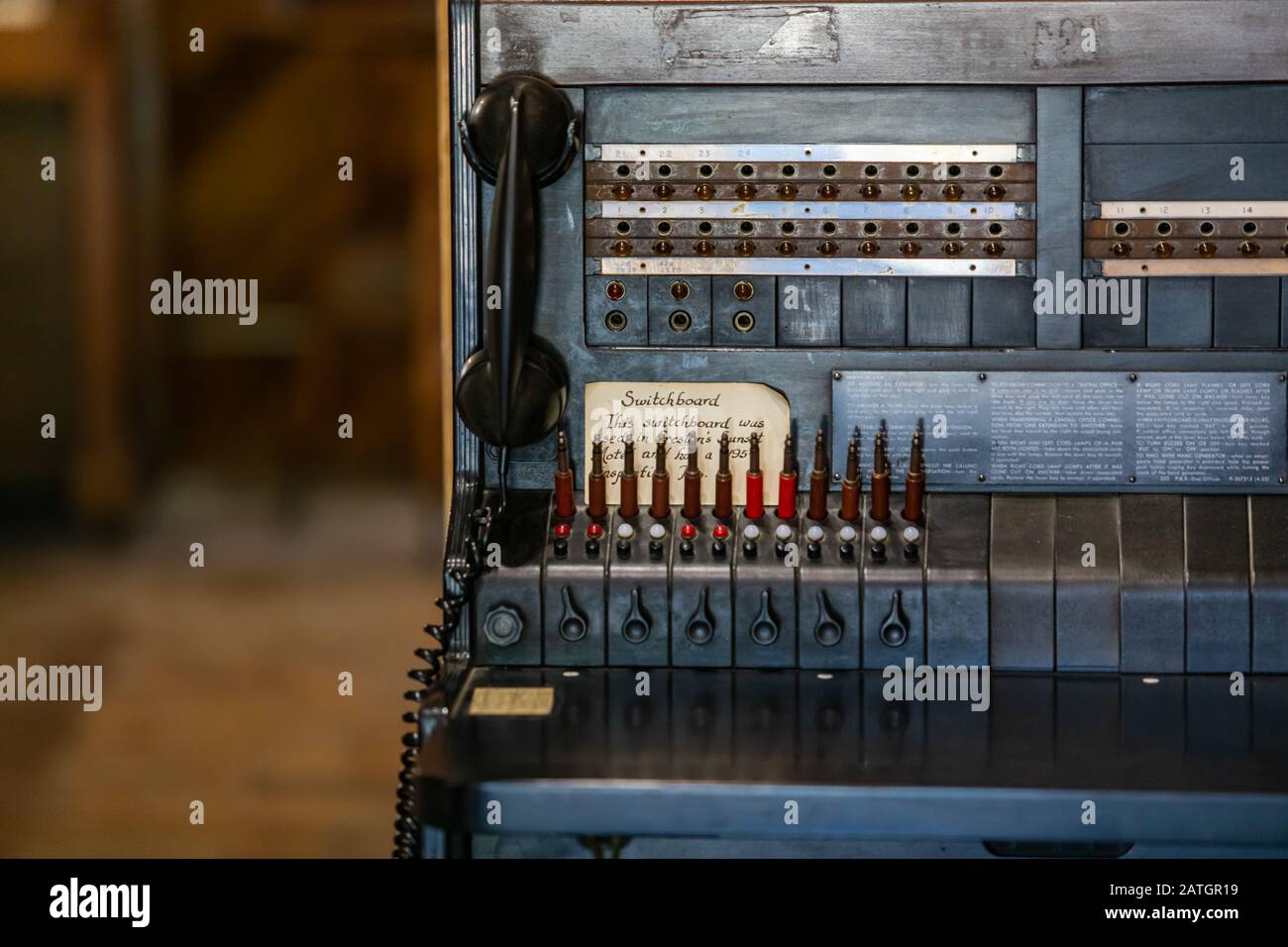 An old vintage switchboard in the museum, Kootenays, British Columbia ...
