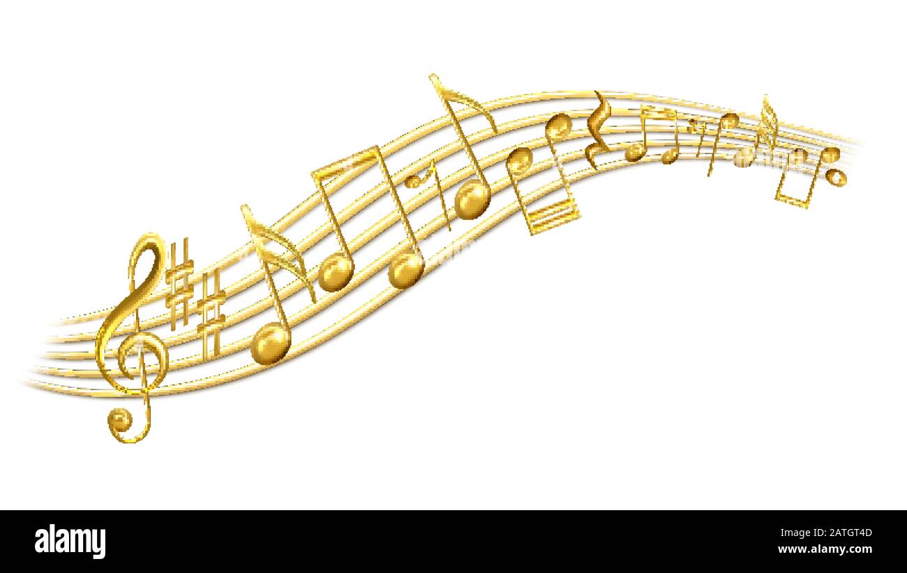 Music Melody Notes, Treble Clef And Sharp Vector Stock Vector Image ...