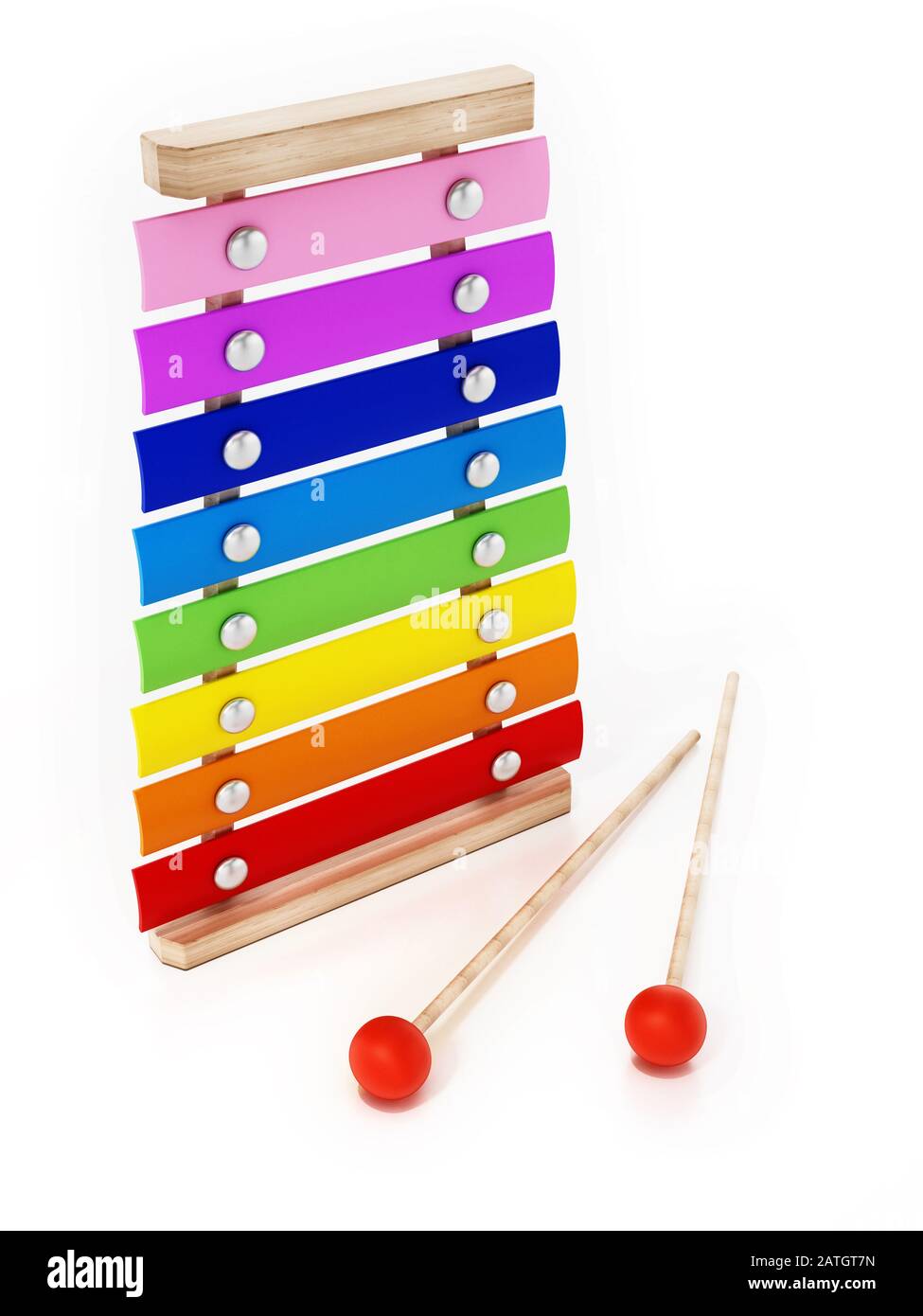Xylophone isolated on white background. 3D illustration Stock Photo - Alamy