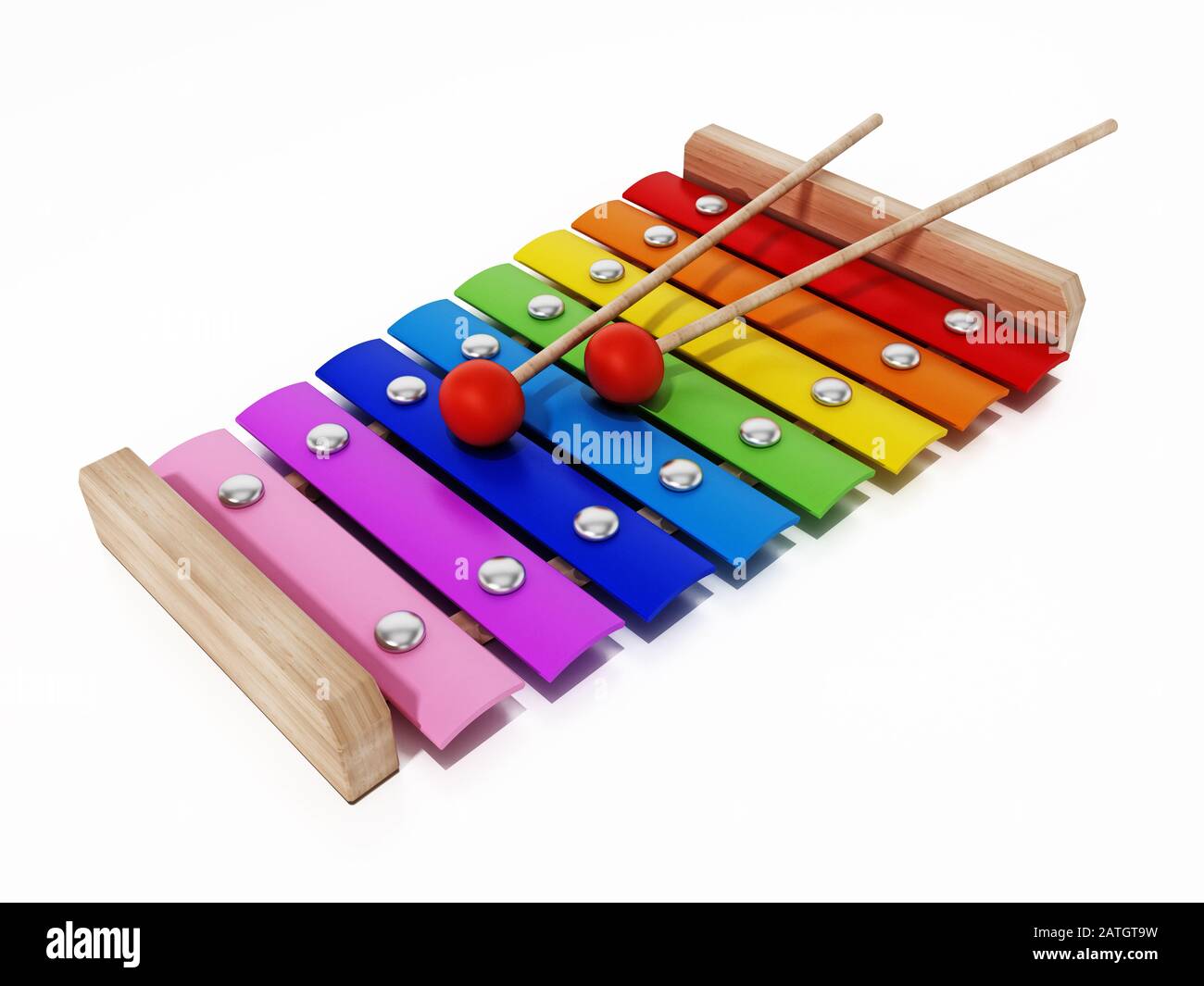 Xylophone isolated on white background. 3D illustration Stock Photo - Alamy