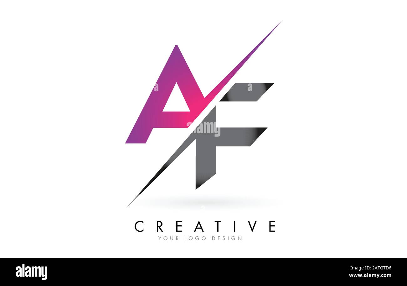 AF A F Letter Logo with Color block Design and Creative Cut. Creative ...