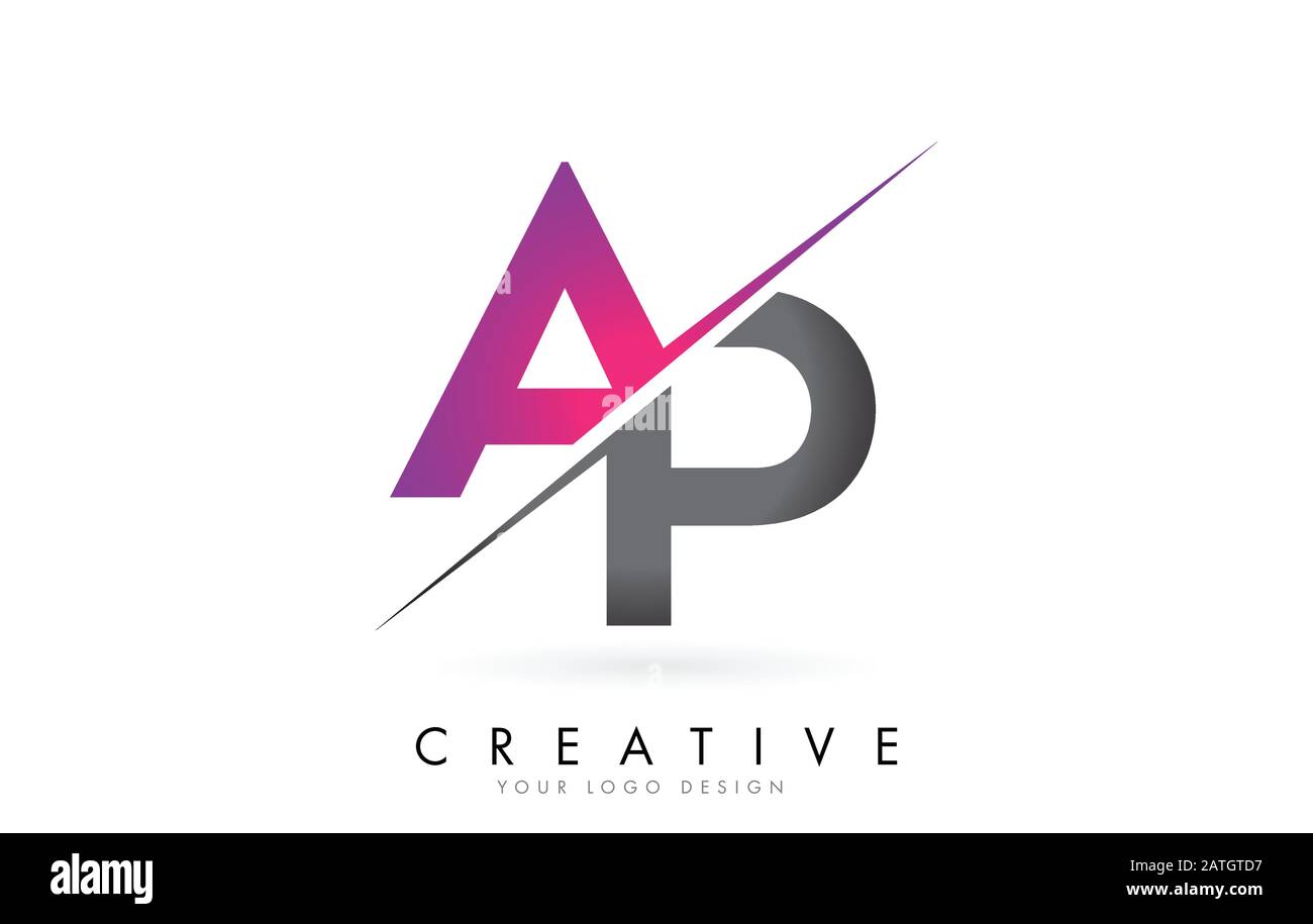 AP A P Letter Logo with Colorblock Design and Creative Cut. Creative ...