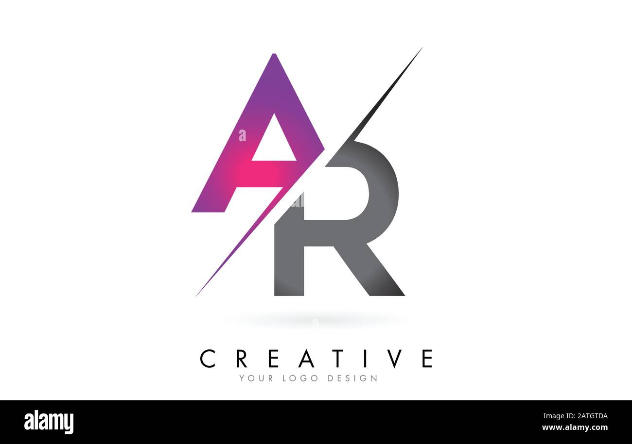 AR A R Letter Logo with Colorblock Design and Creative Cut. Creative ...