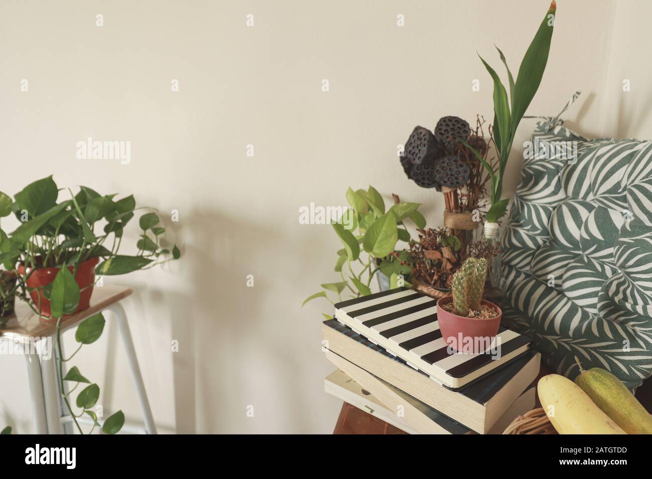 Spring time inspired home decoration using houseplants to create a ...