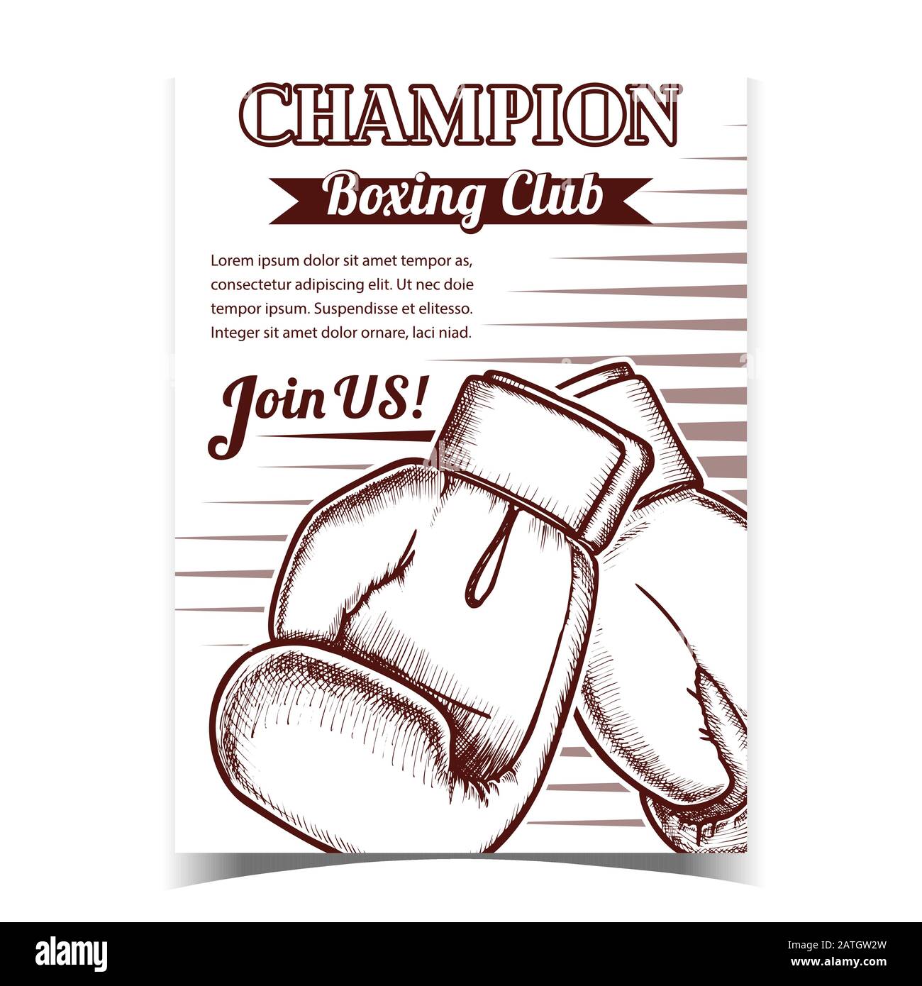 Champion Boxing Club Advertising Banner Vector Stock Vector Image & Art ...