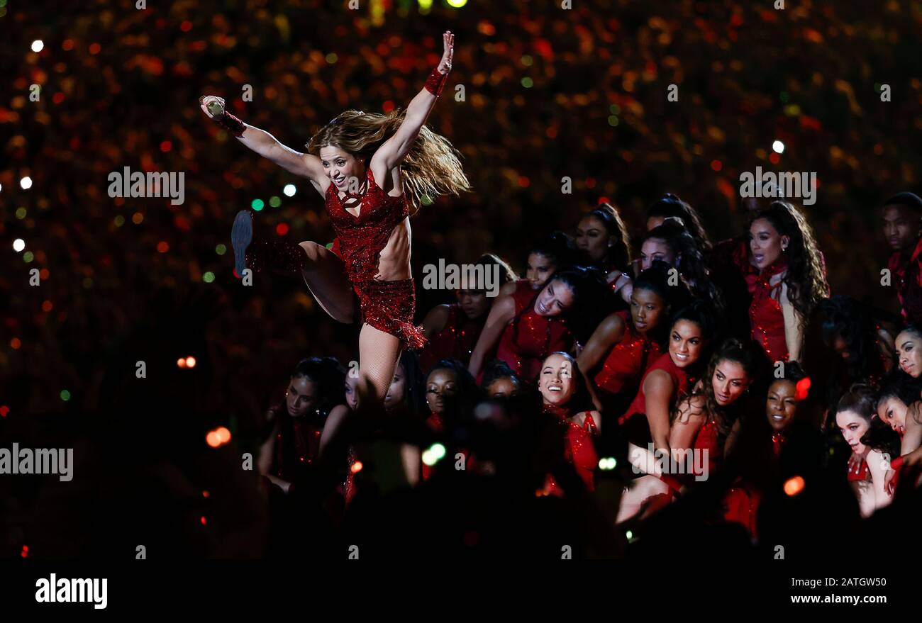 February 2, 2020, Miami Gardens, Florida, USA: Shakira perform at the ...