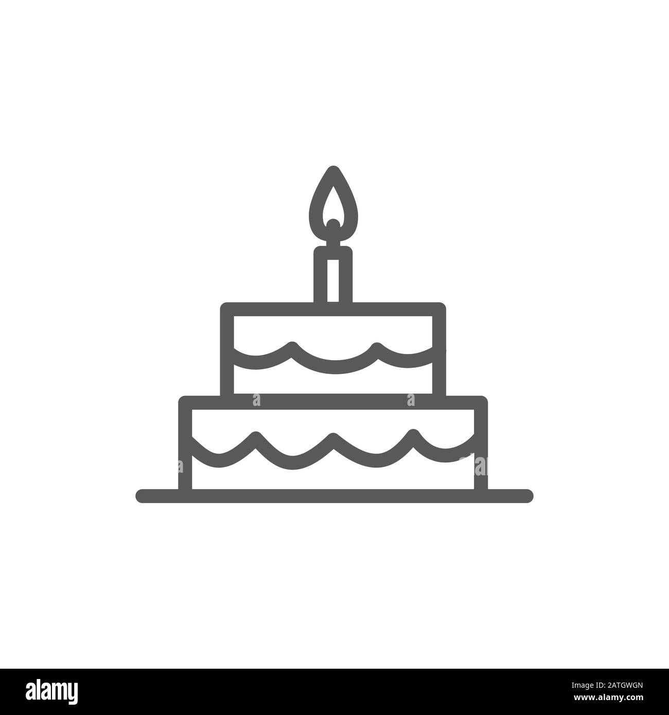 Candle cake icon outline Cut Out Stock Images & Pictures - Alamy