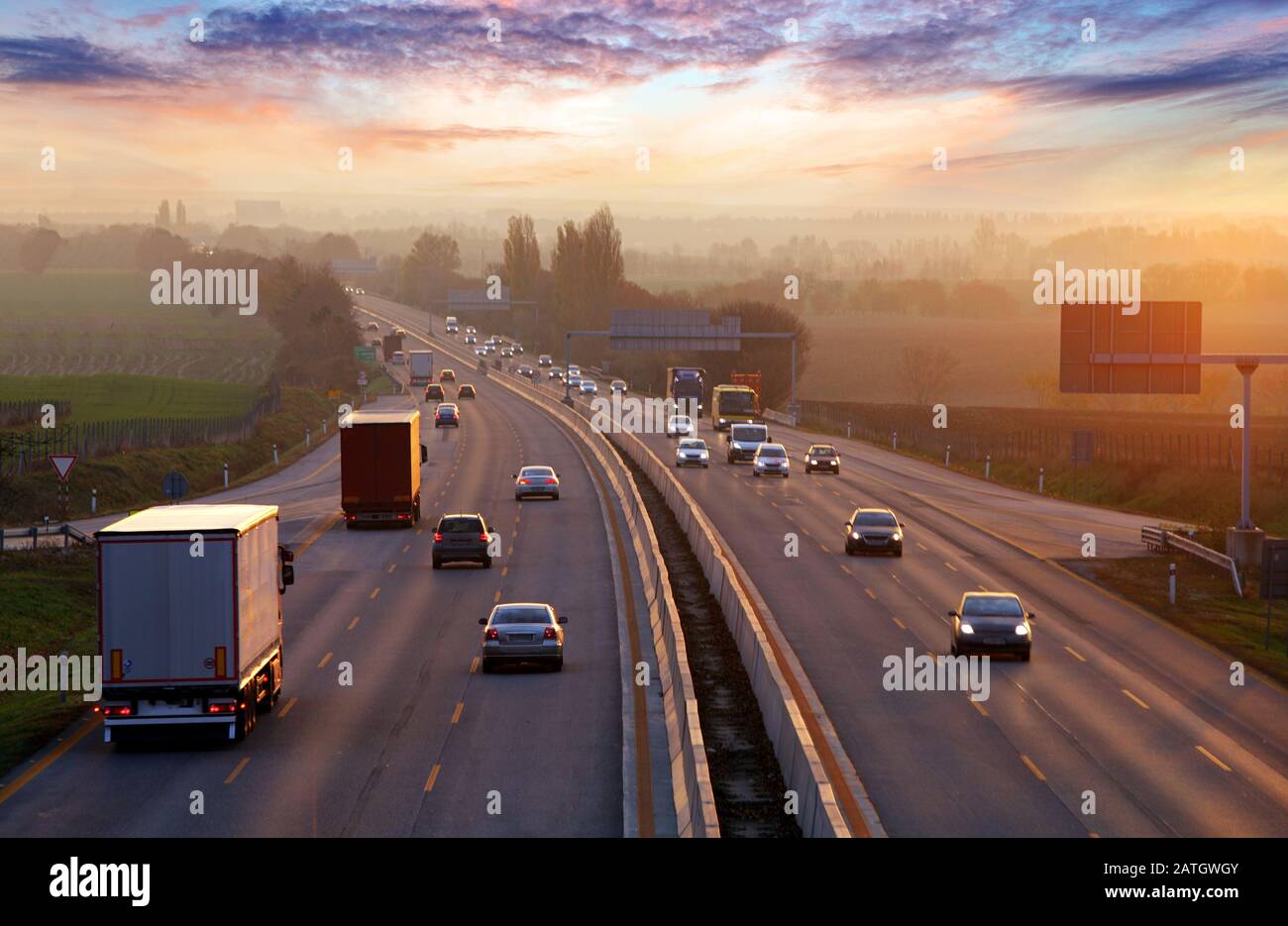 Movement cars on highway road hi-res stock photography and images - Alamy